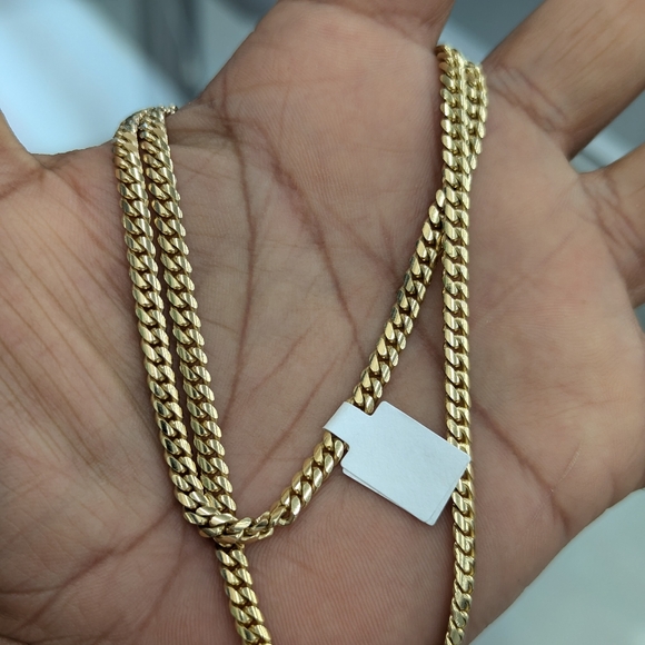 Unbrand | Accessories | 4kt Real Solid Gold Miami Cuban Style Chain ...